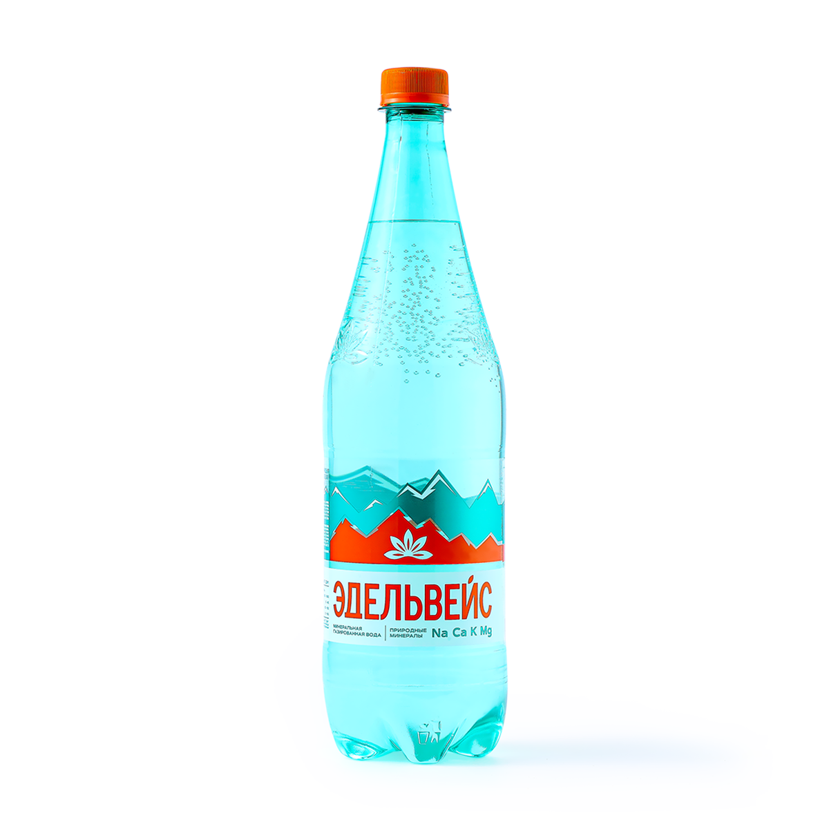 Минеральная вода Эдельвейс в пластиковой бутылке, газированная, 1 литр