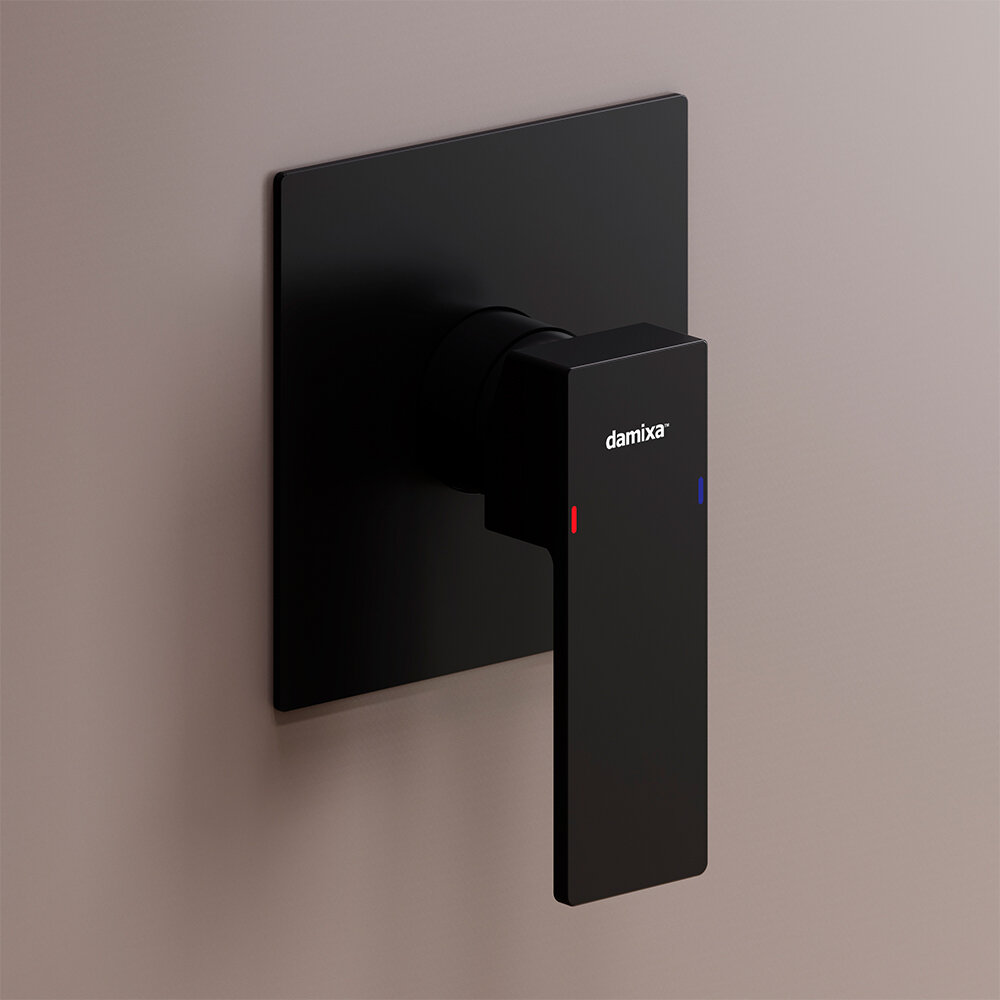 Смеситель для душа Damixa Elara, встраиваемый в стену, чёрный