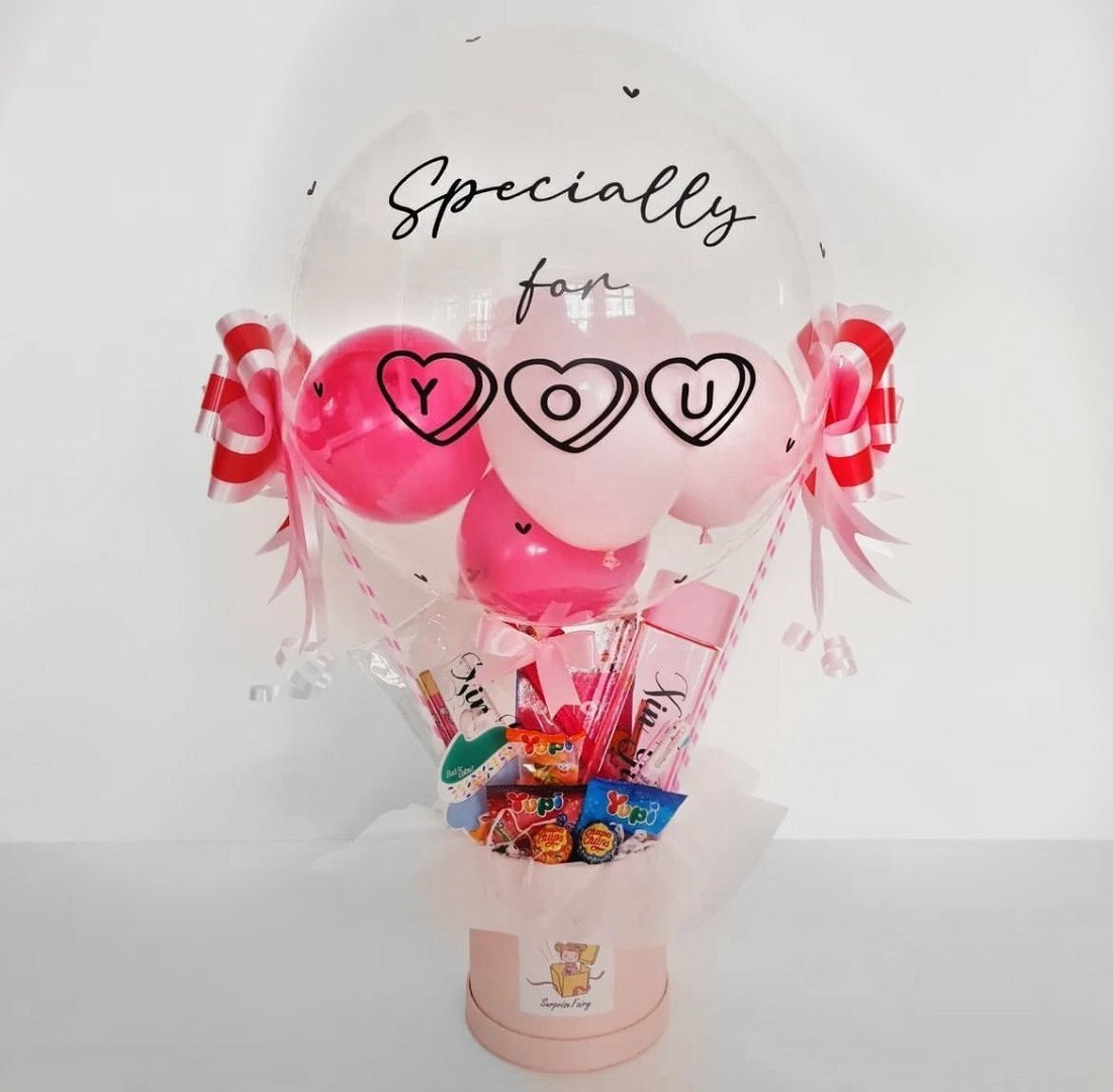 Баблобокс с шаром Bubbles с шариками внутри и надписью