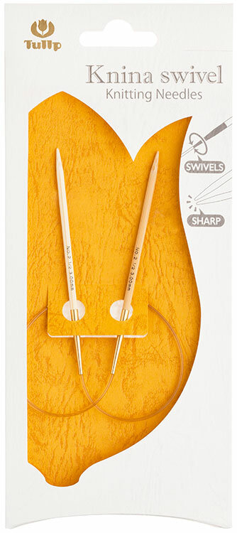 Спицы круговые укороченные Knina Swivel 3мм/40см, бамбук, натуральный, Tulip, KS-400300