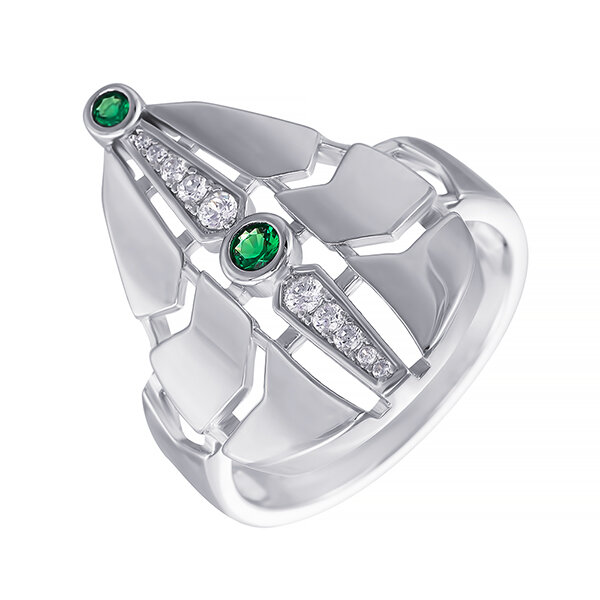 Кольцо, серебро, 925 проба, фианит