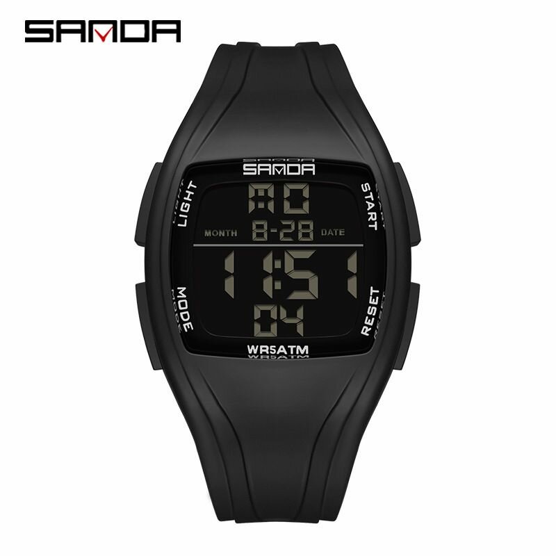 Часы наручные спортивные, электронные, с подсветкой, с секундомером, SANDA