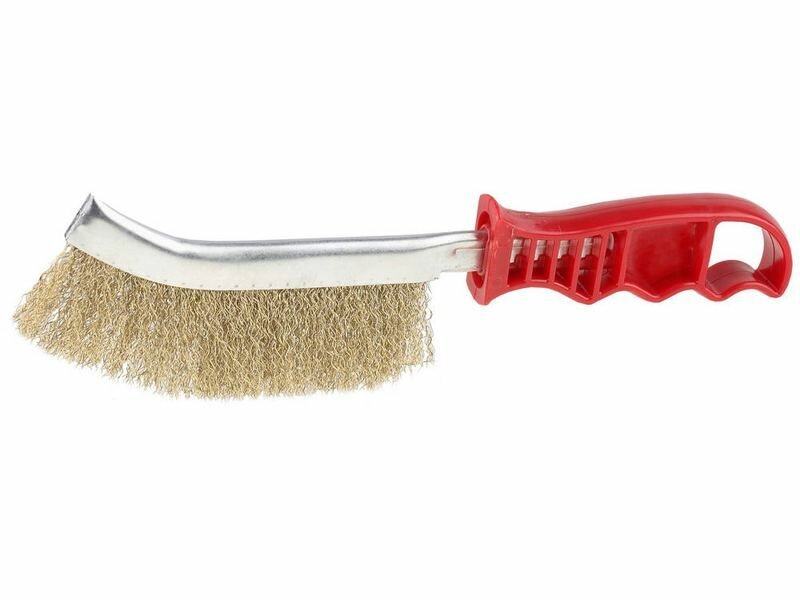 Щетка строительная по металлу ручная / однорядная / проволока 0,3 мм латунь витая