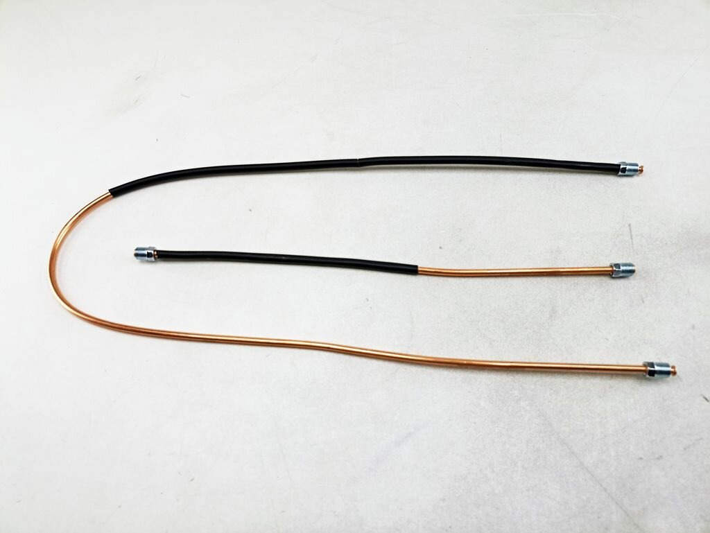 Трубки тормозные заднего моста медные для а/м УАЗ 452 ,469, комплект 2 шт, D - 6