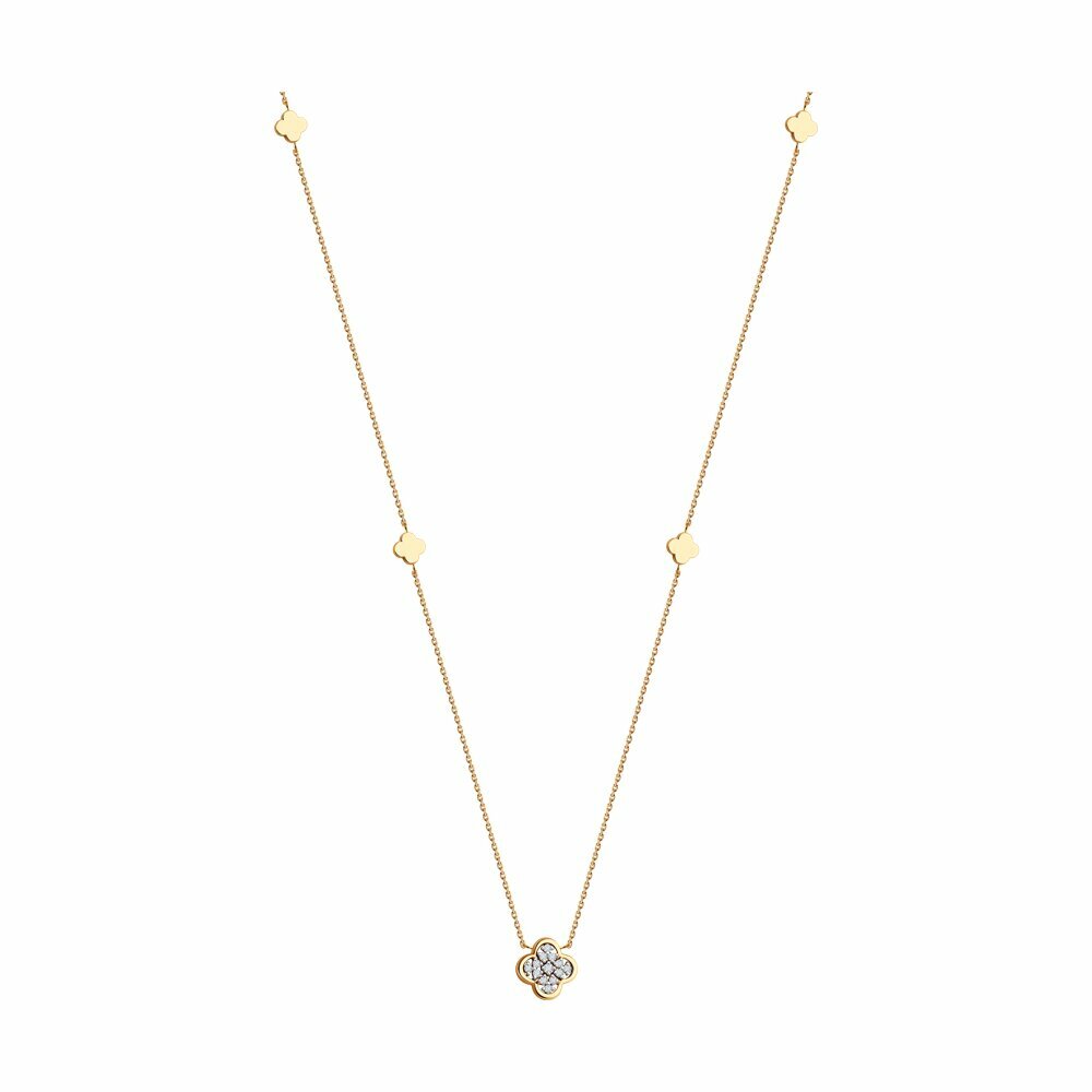 Колье, красное золото, 585 проба, бриллиант