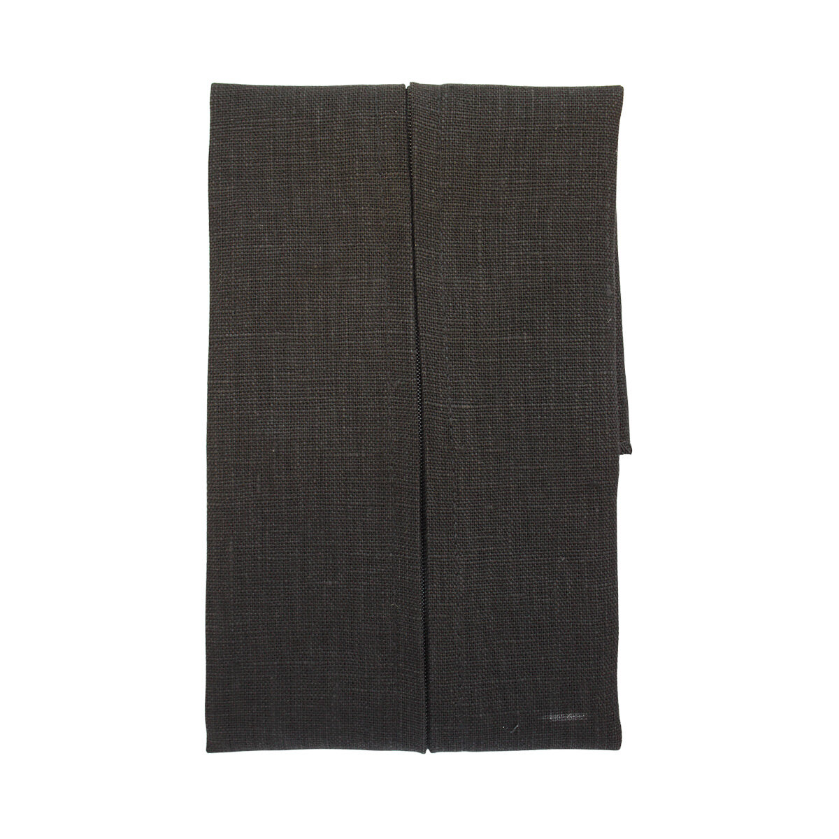 Нижняя сторона наволочки заготовка с молнией Айрис PLC-1,100% лен, 45*45 см (чёрный)