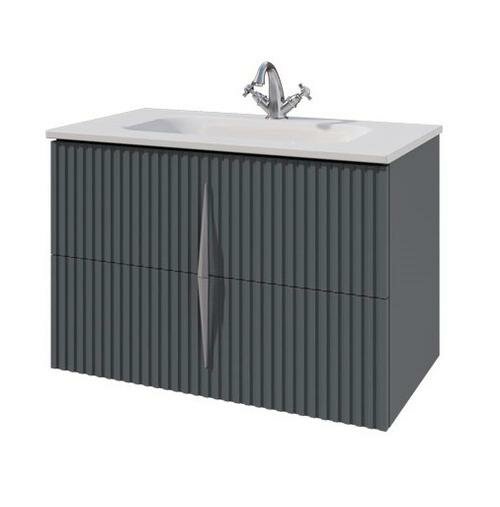 Тумба под раковину Caprigo Novara 85 (838х562х467) подвесная, графит, 2 ящика 34912-L810