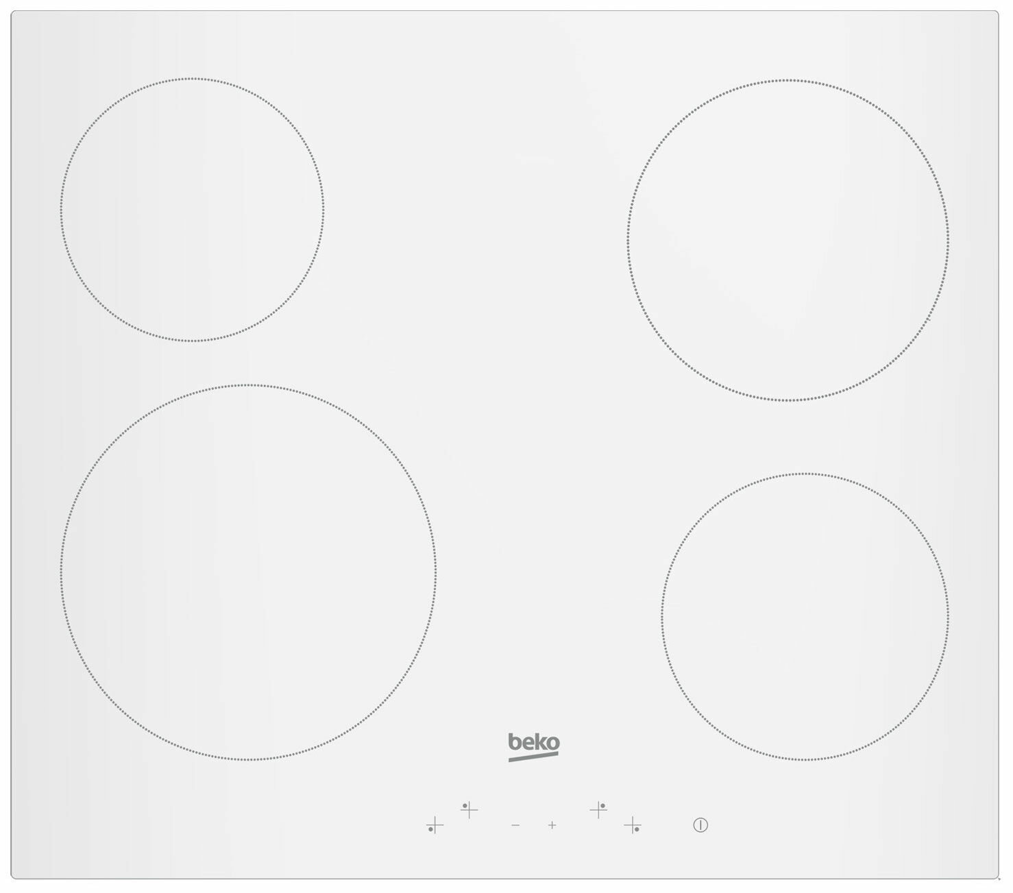 Варочная панель Beko HIC64400W, белый, 4 конфорки HiLight, 58х51 см