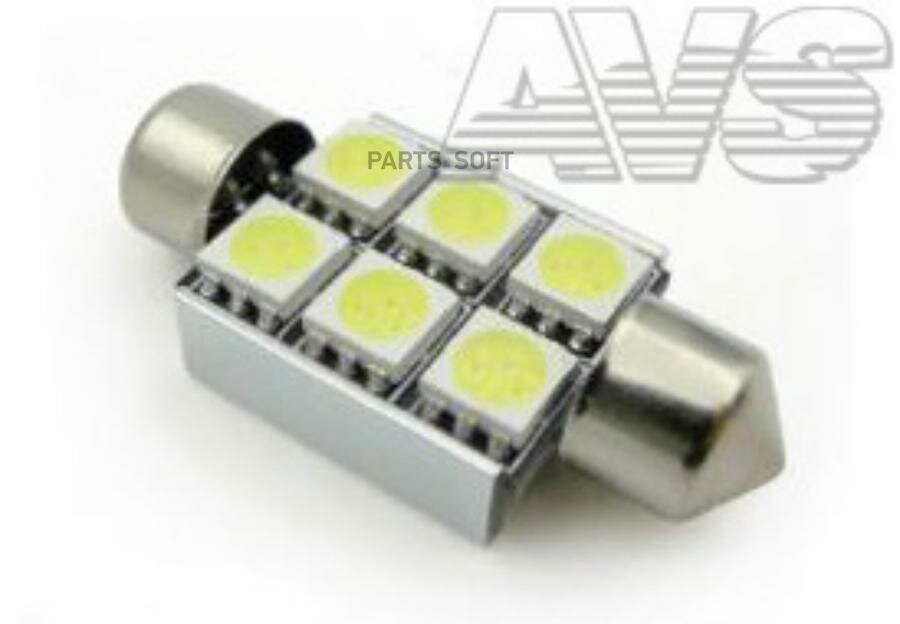 К-т ламп! светодиодных C008A Т11 (SV8.5/8) 36mm 6x5050 SMD CANBUS, блистер 2шт, белый AVS арт. A80589S