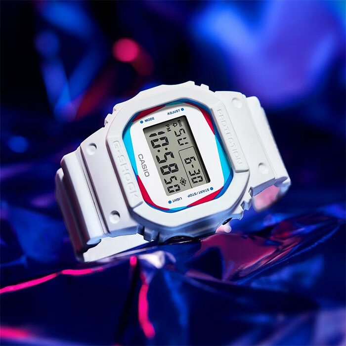 Наручные часы CASIO G-Shock, голубой, белый, фиолетовый — фото 1