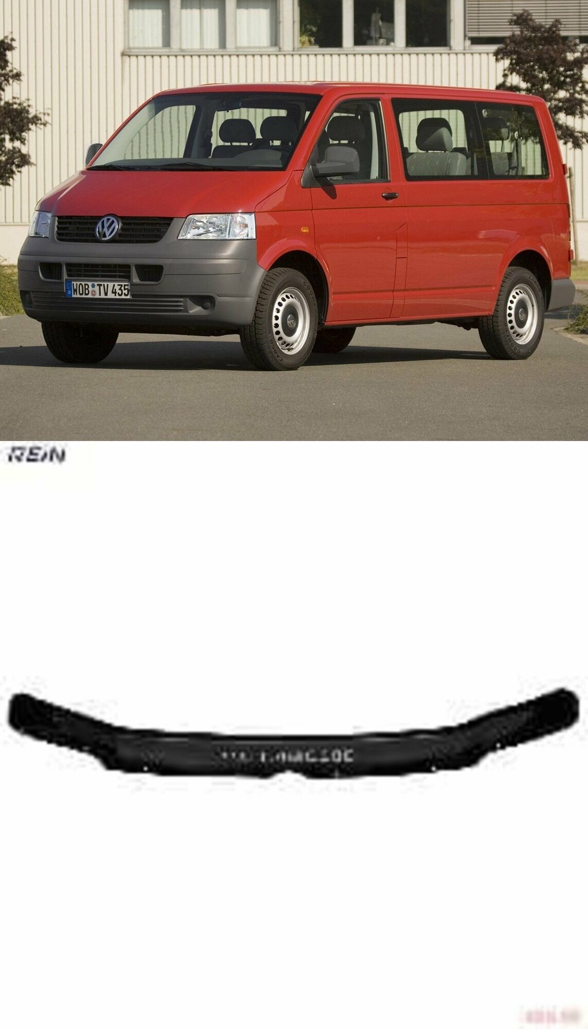 Дефлектор капота Volkswagen Multivan Transporter T5 2003-2009 (Евро)