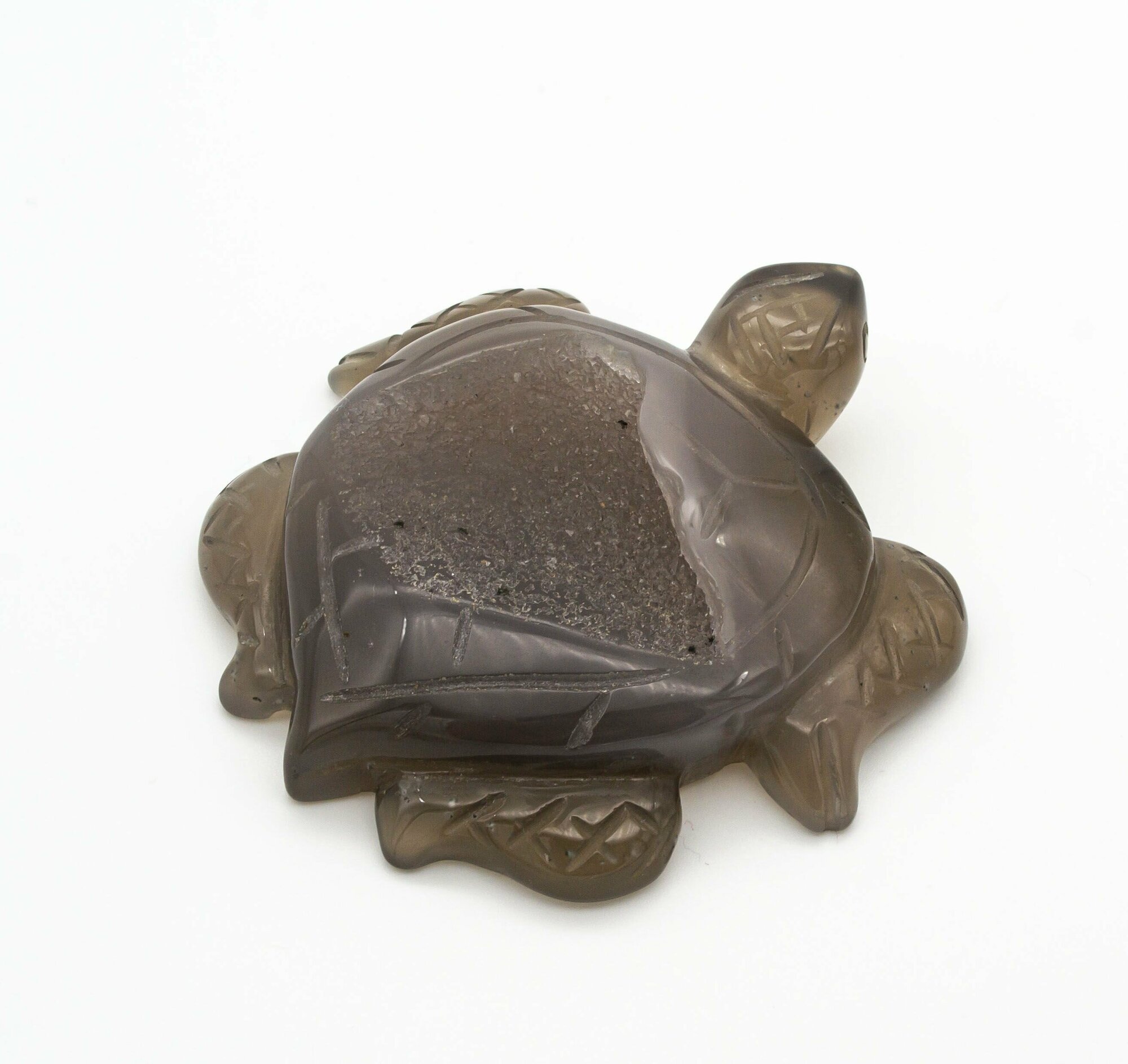 Статуэтка черепахи из агата (жеода) 19