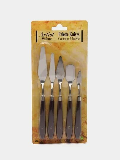 Набор художественных мастихинов с деревянными ручками