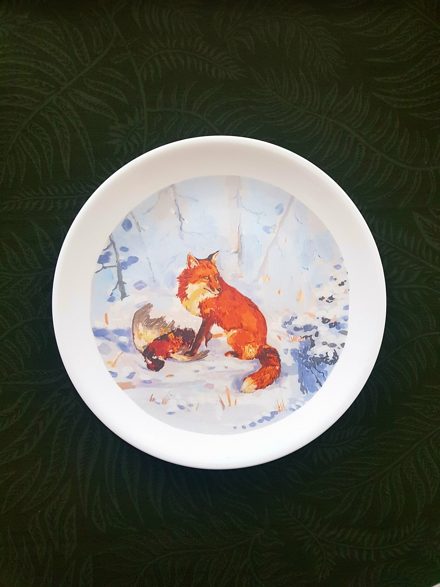 Тарелка "Охота", фарфор, диаметр 25см, 260г