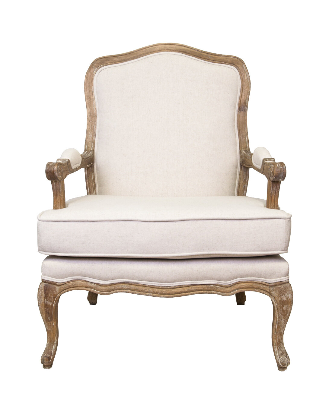 Кресло Mak-interior "Nitro beige" из массива дуба с подлокотниками