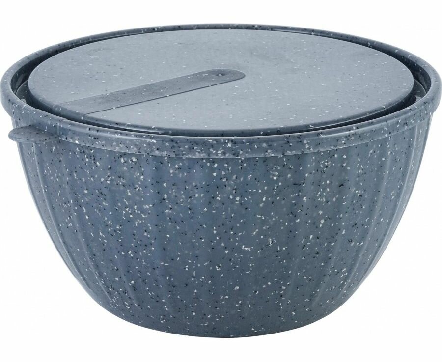 Миска (салатник) Stone 2,8л с крышкой, темный камень SE186711026 Sugar&Spice