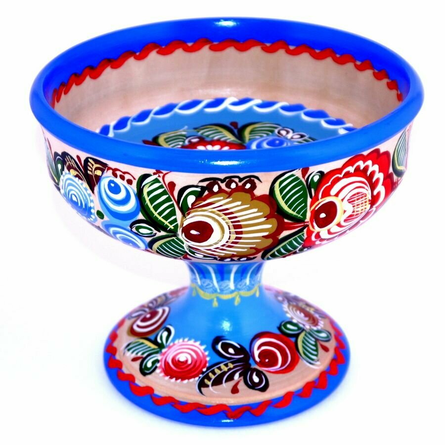 Шкатулка, Универсальная ёмкость, Ваза для конфет, Городецкая роспись, ручная авторская работа