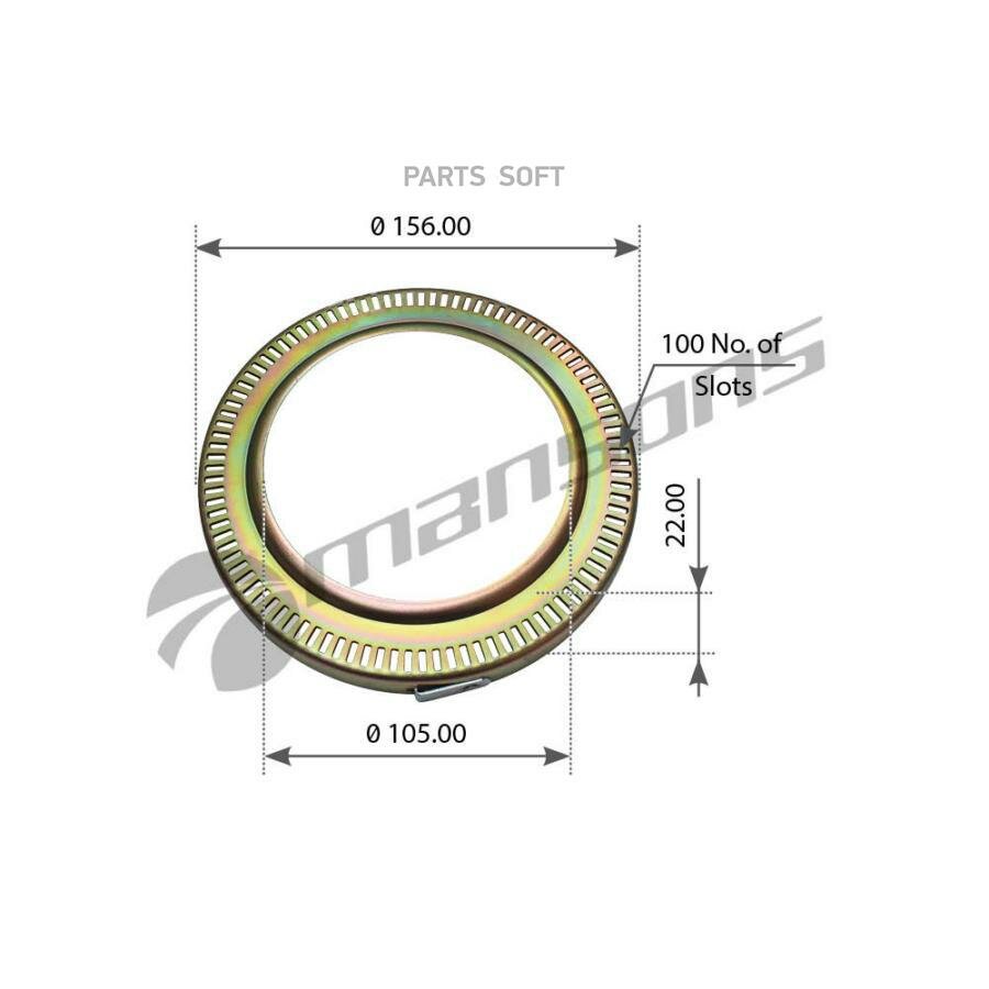 300337 MANSONS Кольцо АБС BPW (152xo156x22 z=100) MANSONS