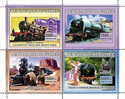 Почтовые марки Гвинея 2006г. "Транспорт - Локомотивы" Локомотивы MNH