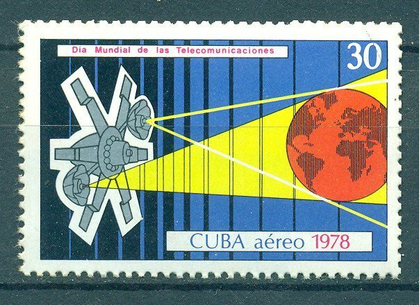 Почтовые марки Куба 1978г. "Всемирный день электросвязи" Связь, Космические корабли, Телекоммуникации MNH