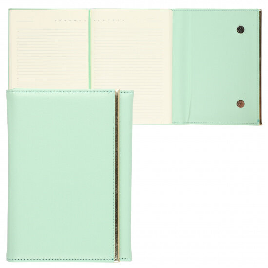Ежедневник недатированный, А5, твердый картон 7Бц, кожзам, поролон, 160 листов, цвет мятный Claudia deVENTE