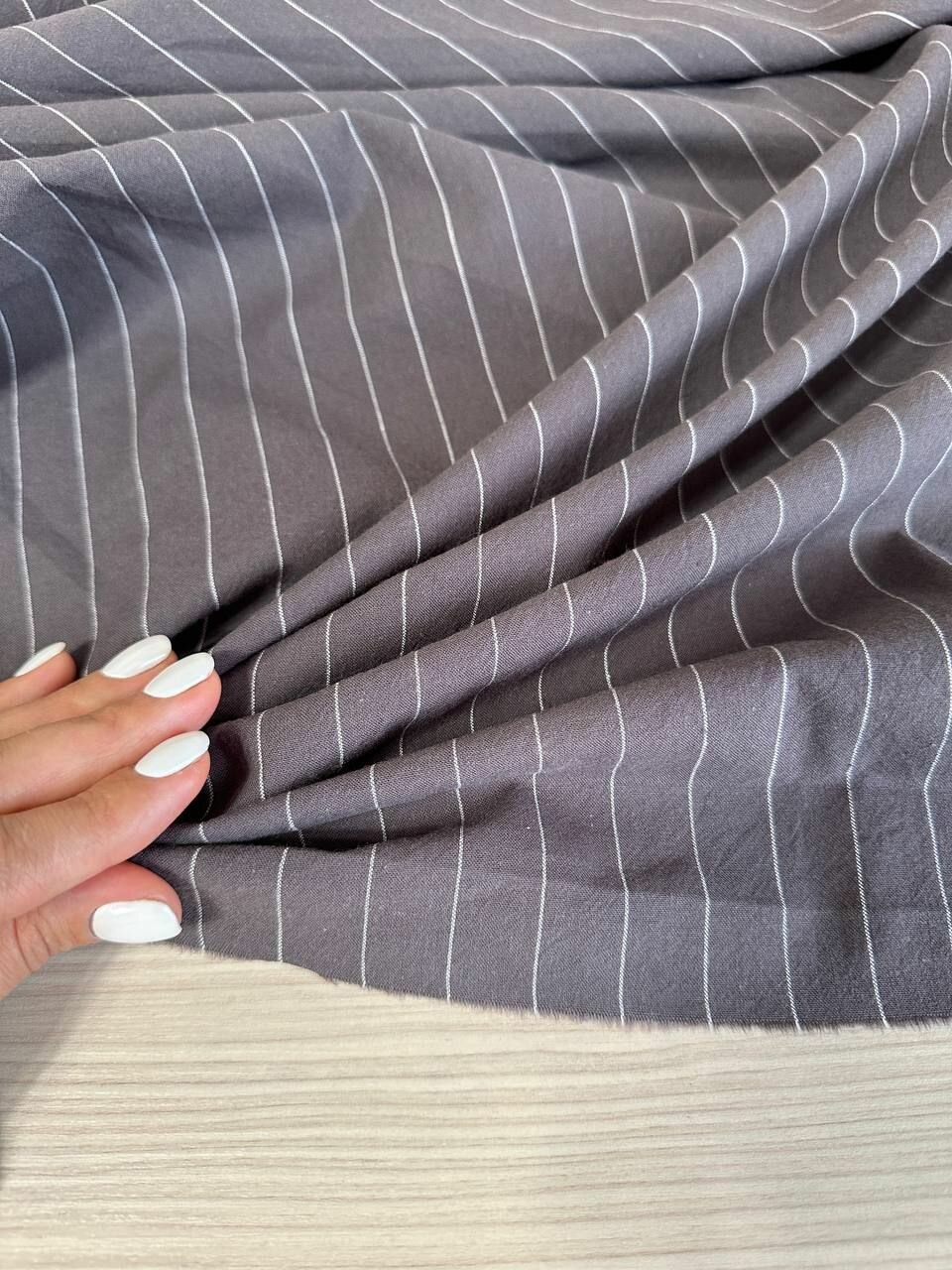 1м. Вареный (стираный) хлопок. Ткань для шитья. Ширина 250 см. Цвет темно-серый.