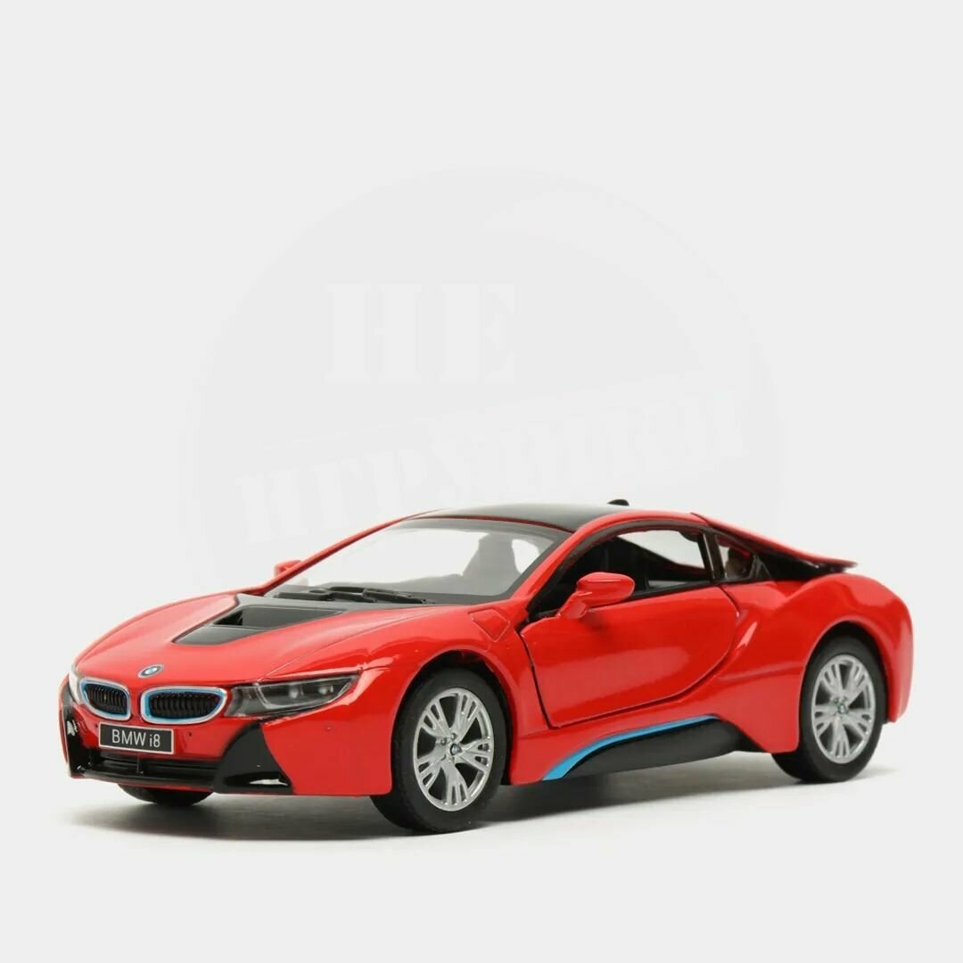 Металлическая машинка Kinsmart 1:36 "BMW i8" KT5379DA инерционная / Красная