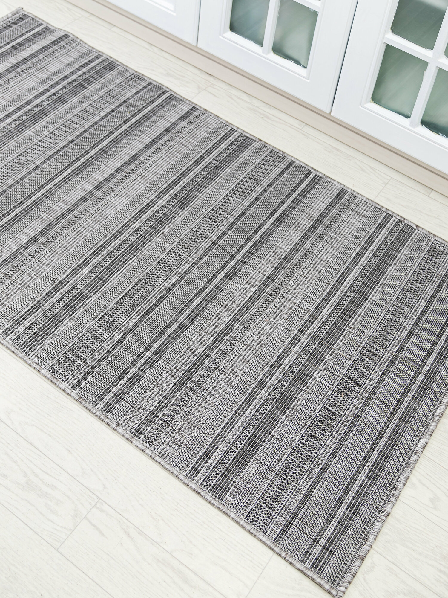 Ковер безворсовый прямоугольный 52108 Gray 200 х 500 см; в эко-стиле; современный плетеный ковер на пол в столовую; 2 х 5 м; джутовый основа