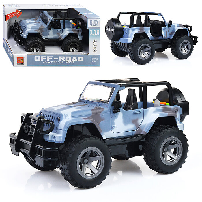 Машина WY391B "Военный джип" 1:16 (свет, звук) в коробке