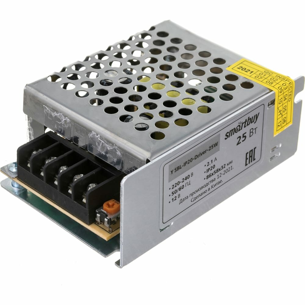 Драйвер Smartbuy LED IP2025W для LED ленты SBL-IP20-Driver-25W для питания светодиодных систем