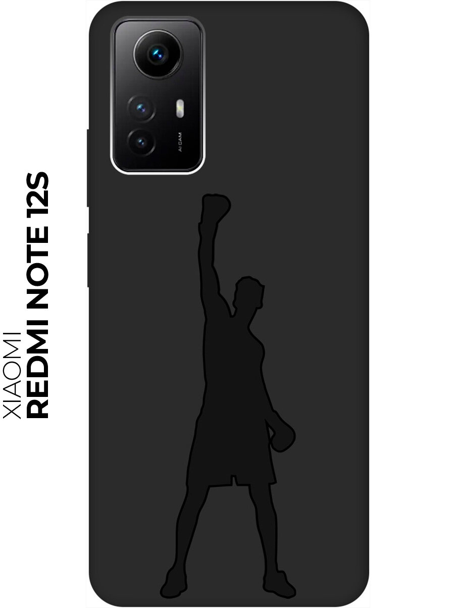 Силиконовый чехол на Xiaomi Redmi Note 12s / Сяоми Редми Ноут 12с с рисунком "Boxing" Soft Touch черный