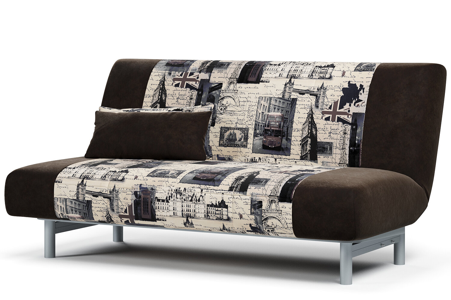 Диван-финка Novelti Forest City Prints England 3-24 (195х100х93, СМ 138х195), раскладной, 3 положения, металлокаркас, ППУ+латы