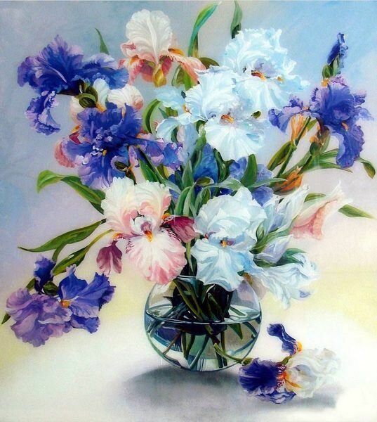 Картина по номерам на холсте 40*50 см "Превосходные ирисы"