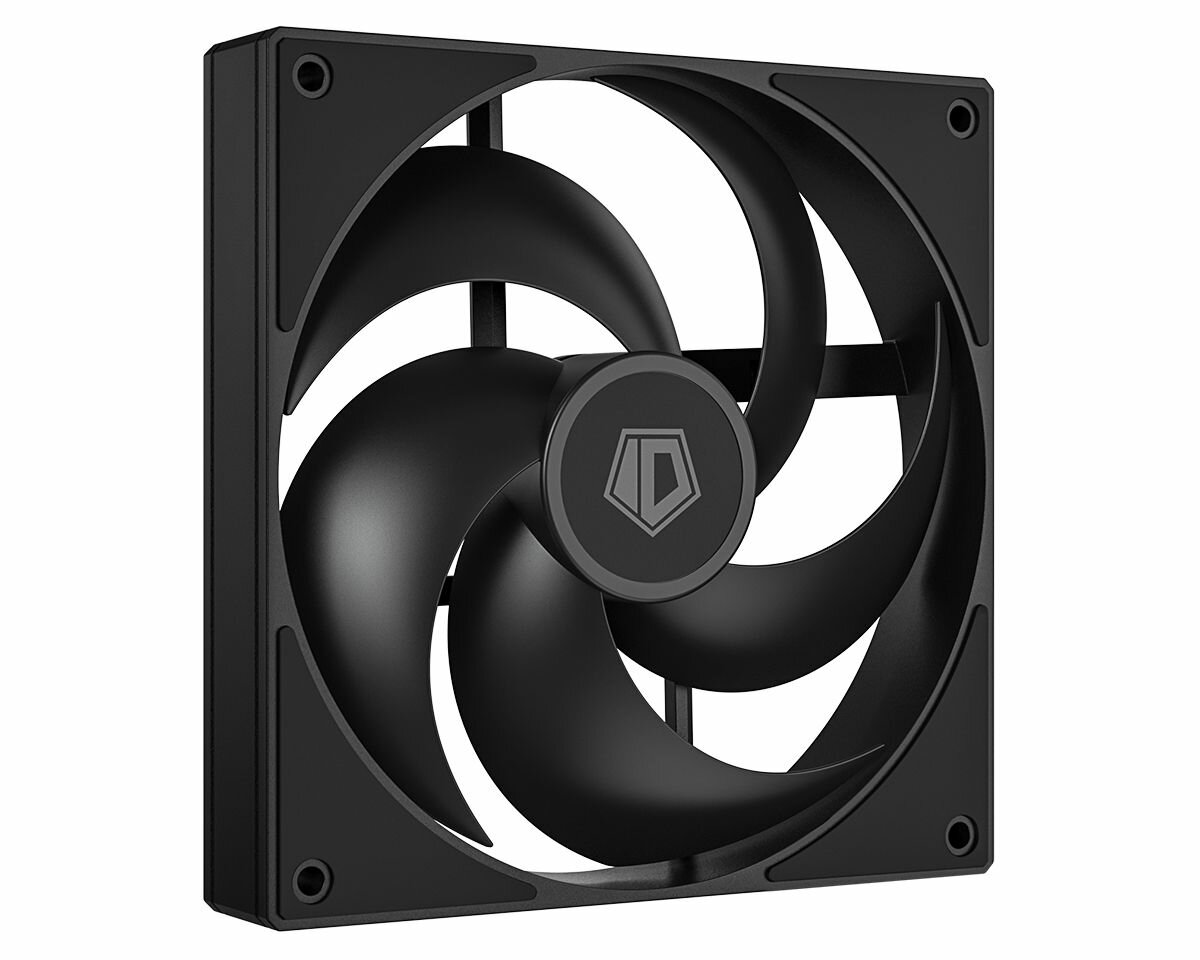 Корпусный вентилятор ID-Cooling AS-140-K 140x140x25мм (60шт./кор, PWM, резиновые углы, черный, 300-1800об/мин, супертихий) BOX