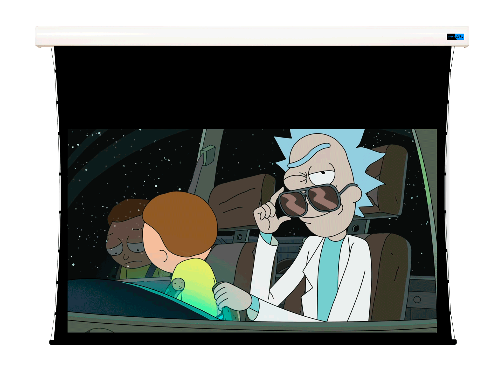 Экран для проектора S'OK SCPSMT-266x150FG-ED60  120 " 16:9 настенно-потолочный, моторизованный с боковым натяжением, белый, ED60 см