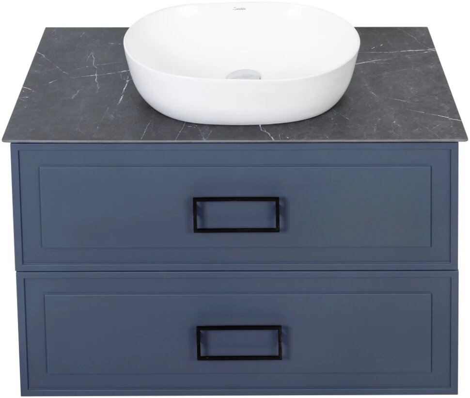 Тумба синий матовый 77,6 см La Fenice Cubo Twin FNC-01-CUB-BG-80-2