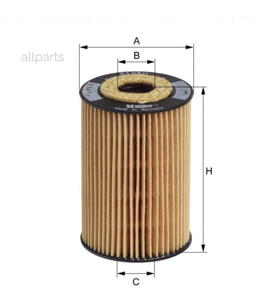 HENGST FILTER E105HD51 Фильтр масляный MERCEDES-BENZ: A-CLASS 97-04, VANEO 02-05