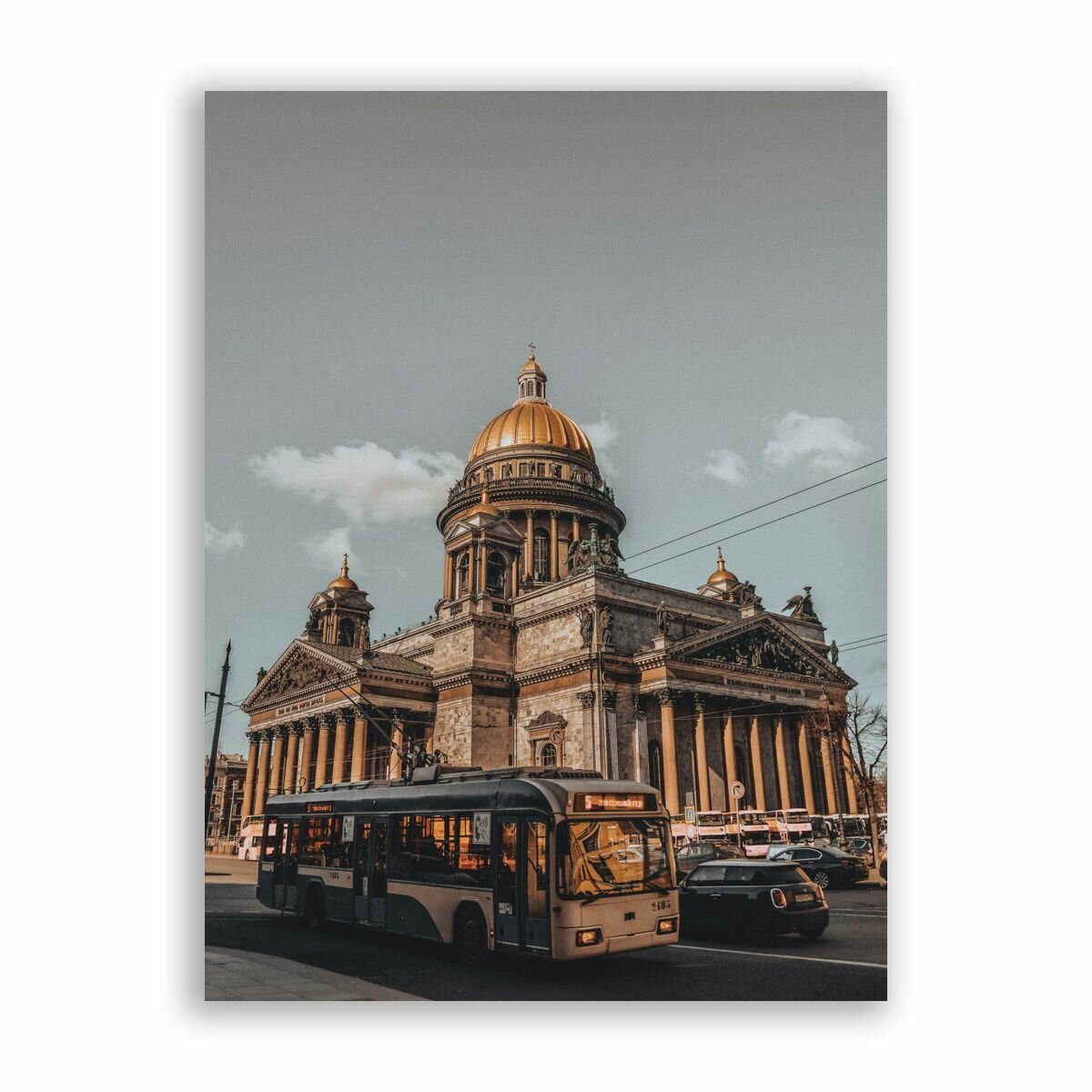 Постер, плакат на бумаге / Санкт-Петербург - Исаакиевский собор / Размер 40 x 53 см