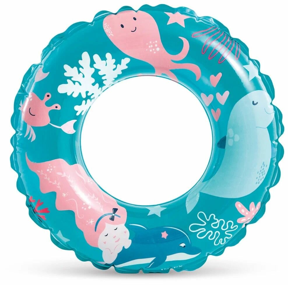 Детский надувной круг для плавания Lively 61 см, Intex 59242. Новинка 2024 Морские животные.