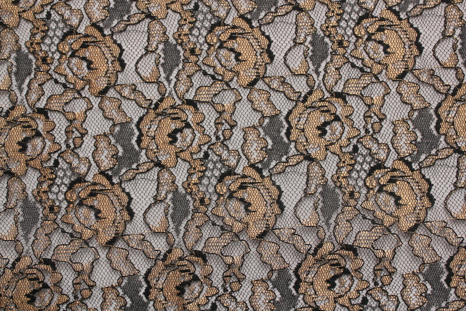 Ткань Кружево чёрное с бронзой, ш142см, 0,5 м