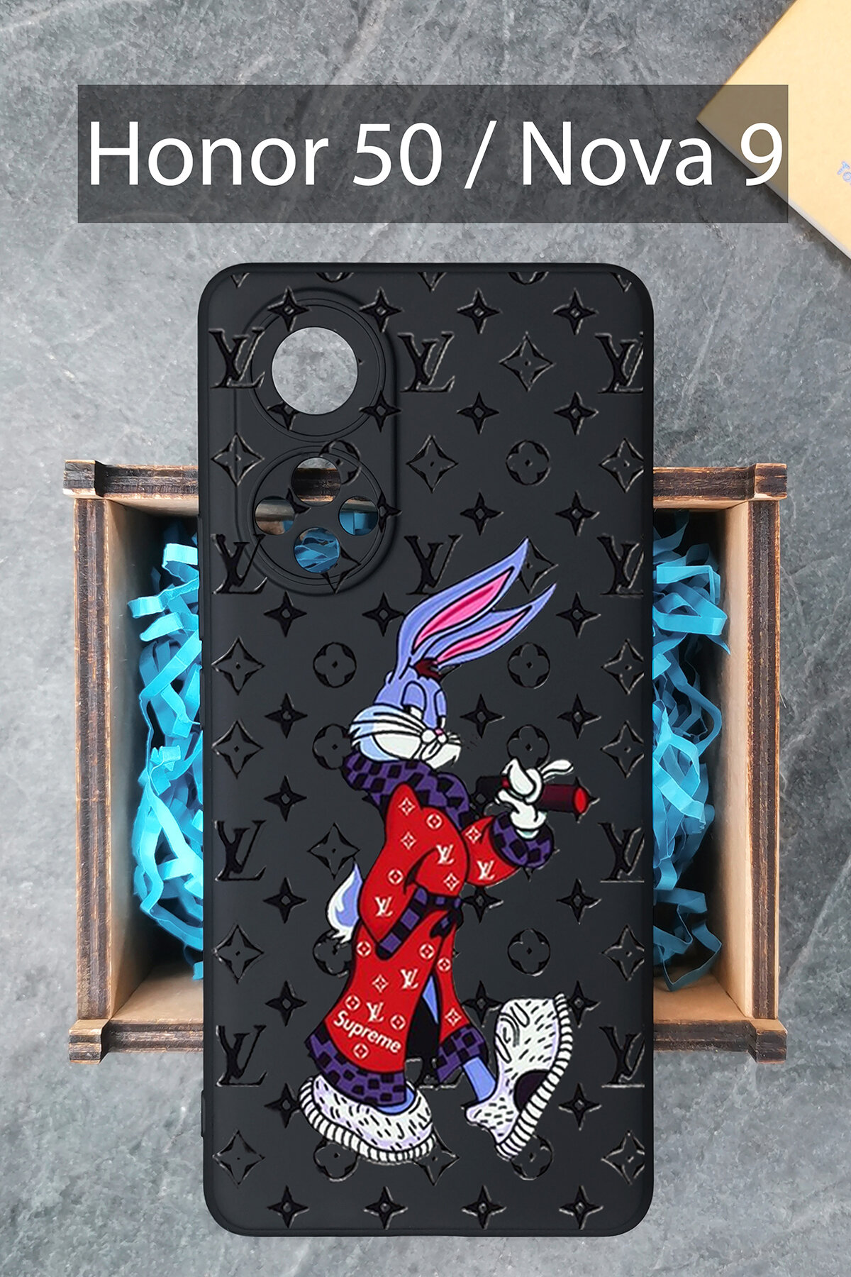 Силиконовый чехол на Honor 50, Huawei Nova 9 с принтом Заяц ЛВ Хонор 50