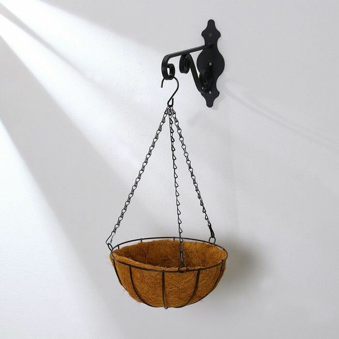 Кашпо подвесное, d 25 см, с кокосовым вкладышем, Полусфера , Greengo