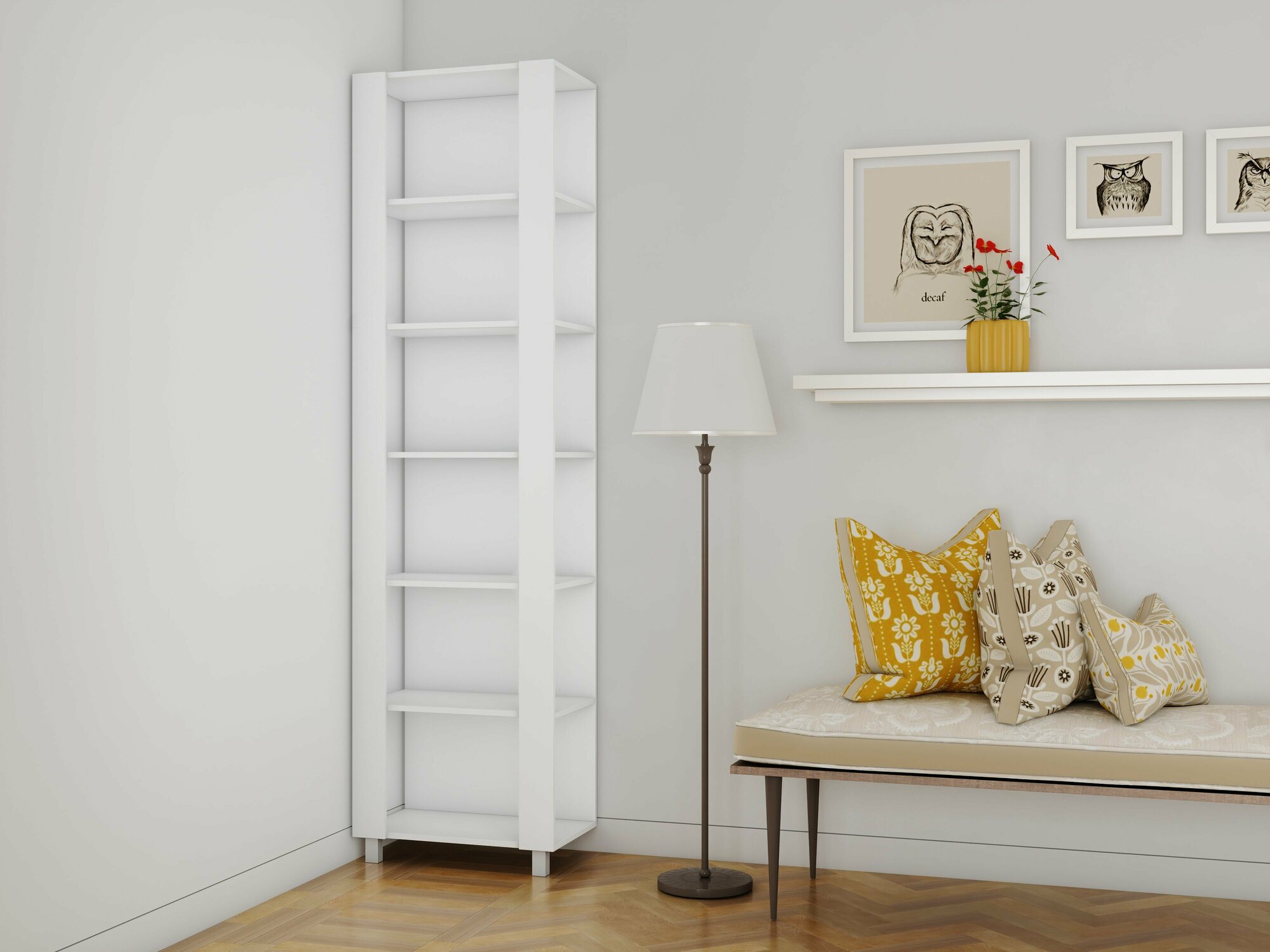 Стеллаж модульный Универсальный 35х44х240, Мебельная компания Е1, Белый