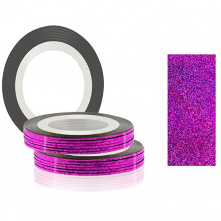 Jessnail Фольга для дизайна ногтей в рулоне 20м*0,8мм, фиолетовая голография (74744)