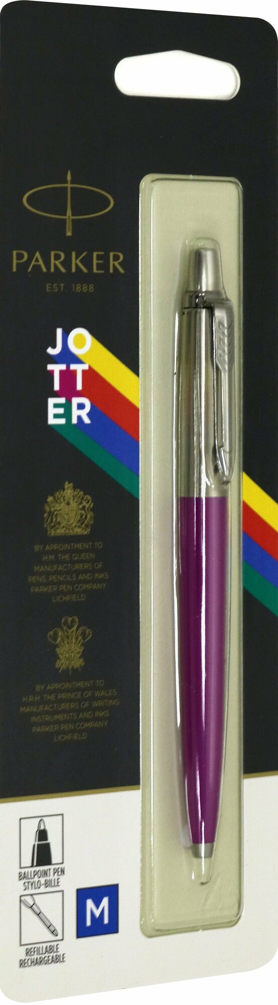 Ручка шариковая Jotter Color, розовый корпус, M, синяя