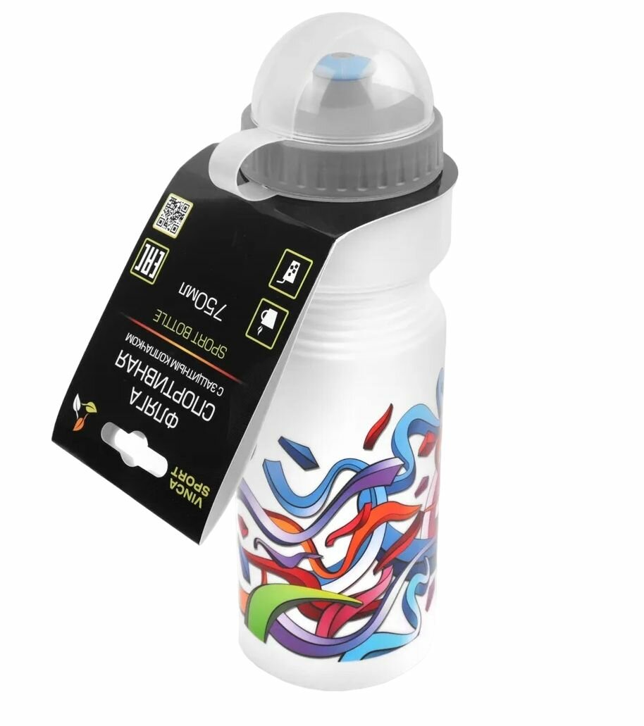 Фляга велосипедная Vinca sport, с защитой от пыли, 750 мл, белая