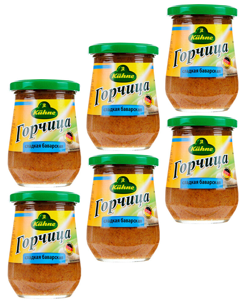 Горчица Kuhne Cладкая Баварская 250 мл x 6
