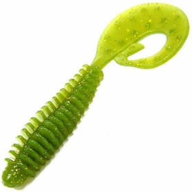 REINS Силиконовая приманка G TAIL GRUB 3 Цв. 035-Green Sparkling, 12 шт. пач.