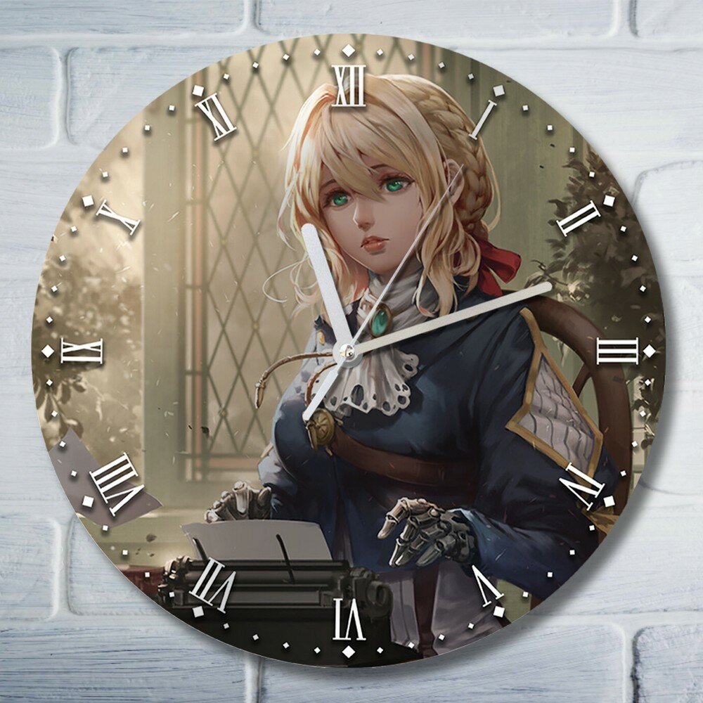 Настенные часы УФ "аниме Вайолет Эвергарден (Гилберт Бугенвиллея, Клаудия Ходжинс) - 10124"