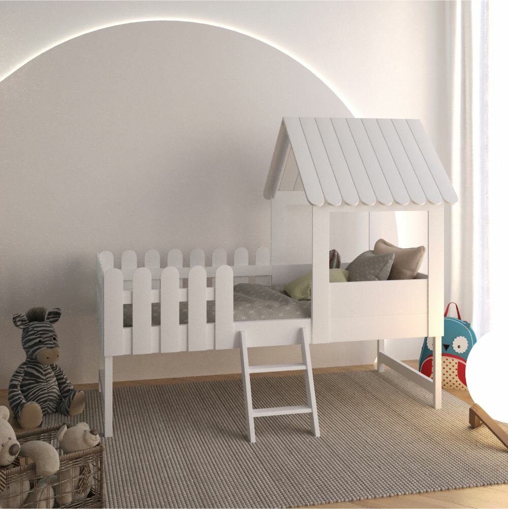 Детская двухъярусная кровать 90x200 Искатель цвет Белый